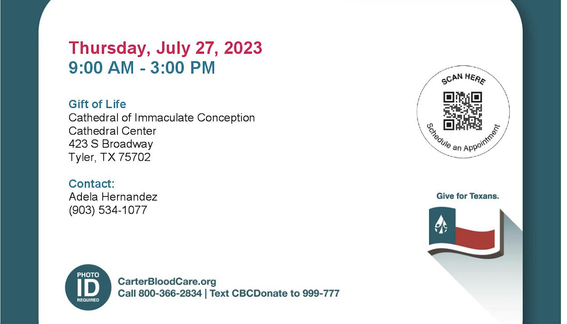 Gift of Life Blood Drive June 27 in Tyler - The Catholic Diocese of Tyler